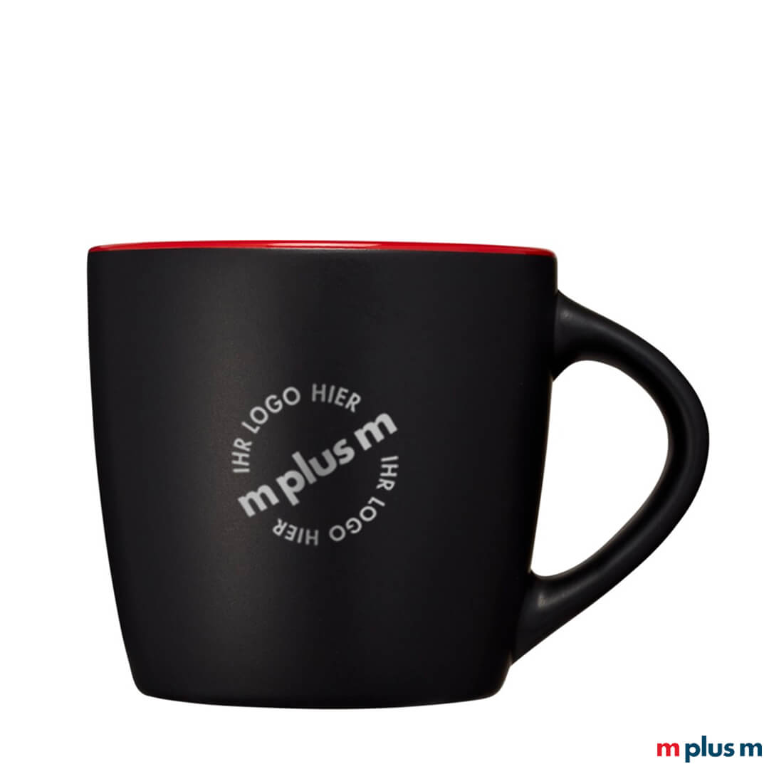 Schwarze Keramiktasse Spülmaschinenfest Bedrucken
